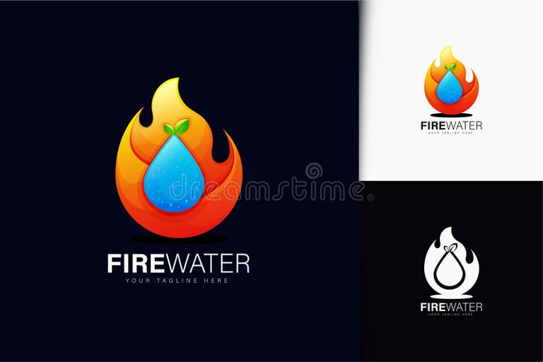 Fire and Water Logo Design with Gradient Stock Vector - Illustration of ...