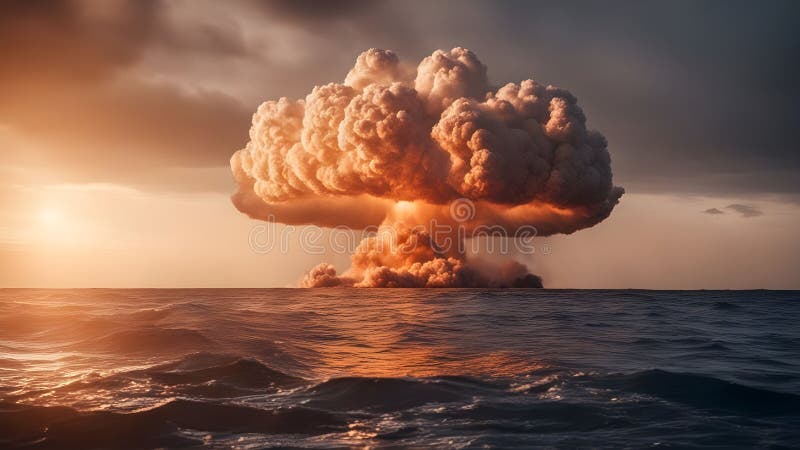 Fire in Water a Nuclear Explosion in the Ocean, Showing the Power and ...