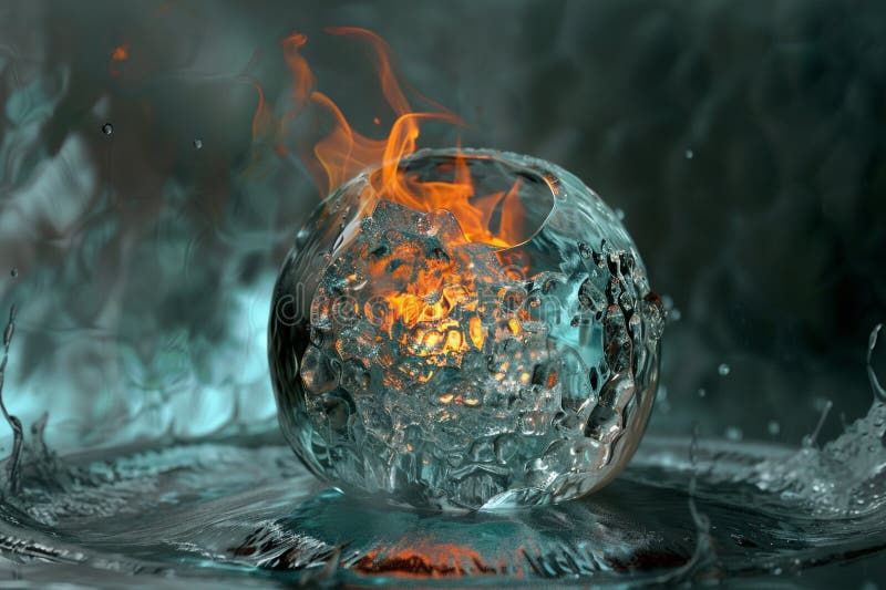 Fire and Water Sphere stock illustration. Illustration of element ...