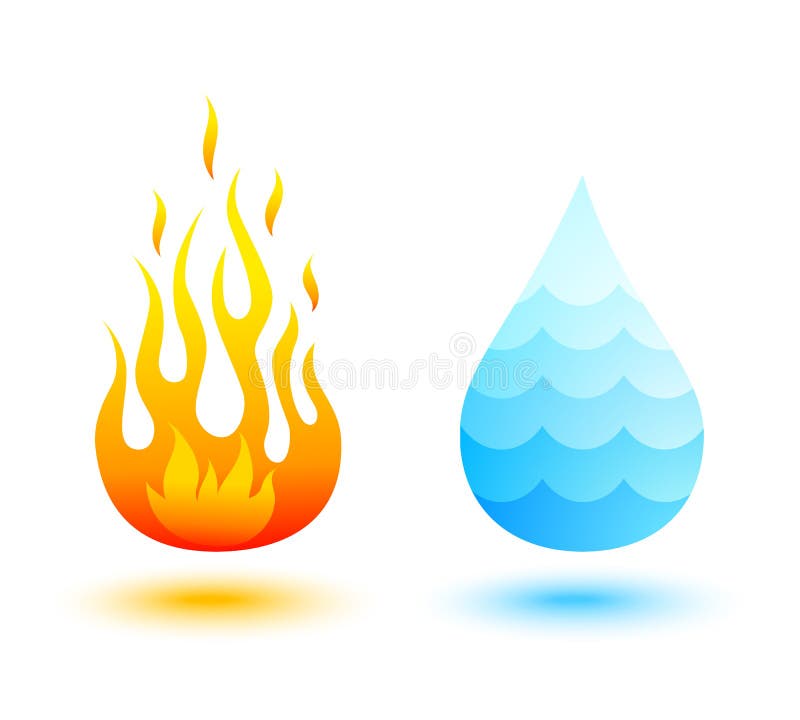 Fire and water stock vector. Illustration of fire, cartoon - 160668684