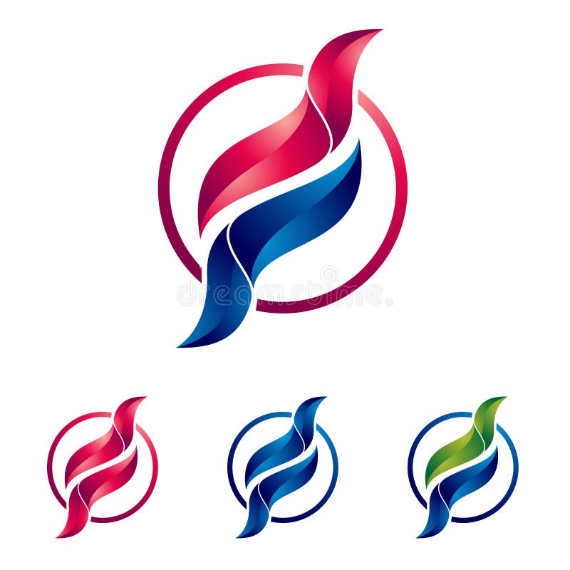 Fire Water Wave Abstract Technology Logo Template Stock Vector ...