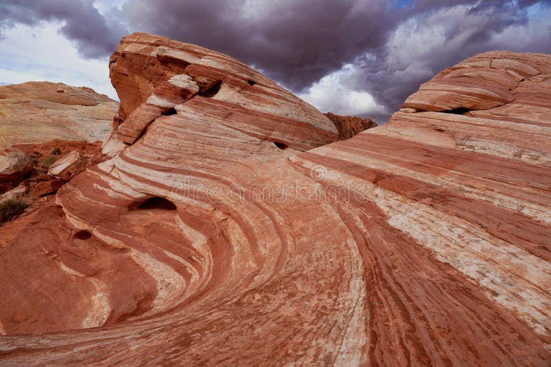 Fire Wave Rock Formation in the Valley of Fire State Park Stock Photo ...