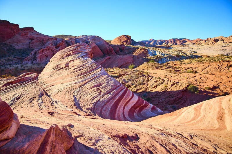 Fire Wave Sandstone Patterns at Valley of Fire Eye-Level View Stock ...