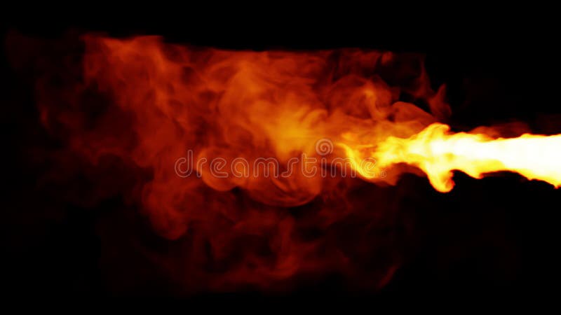 Fire Waves Released from Right To Left on Black Background, Fire VFX ...