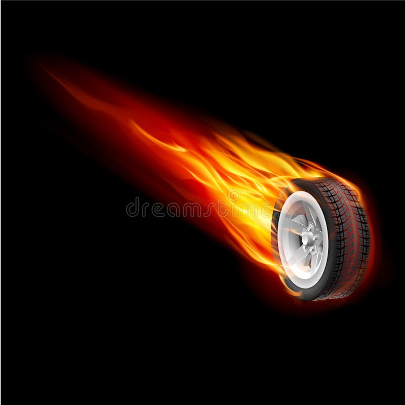 Fire Wheel stock vector. Illustration of flame, burning - 9250896