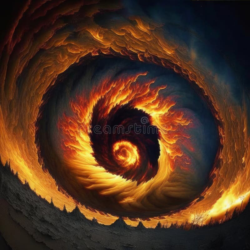 Fire whirl top view. stock illustration. Illustration of power - 284515697