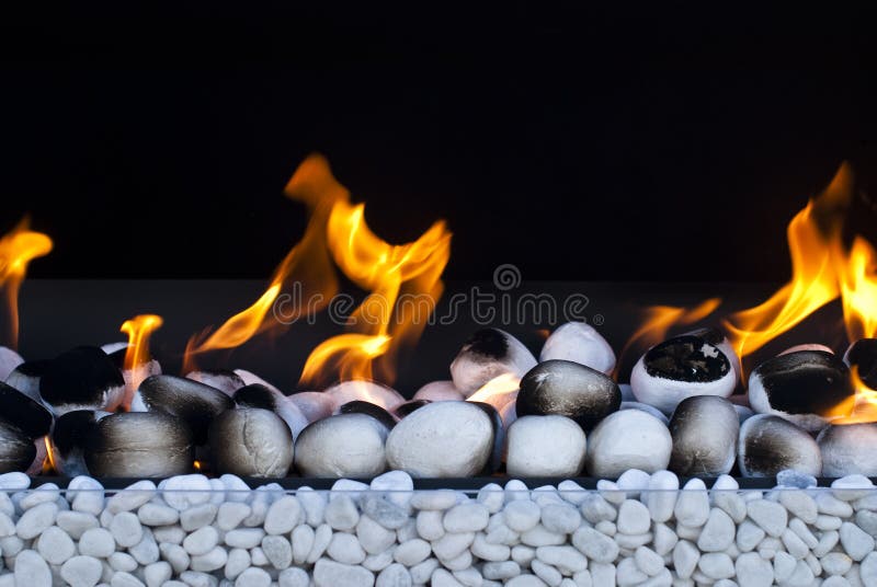 Fire with white rocks stock image. Image of cooker, heat - 14192497