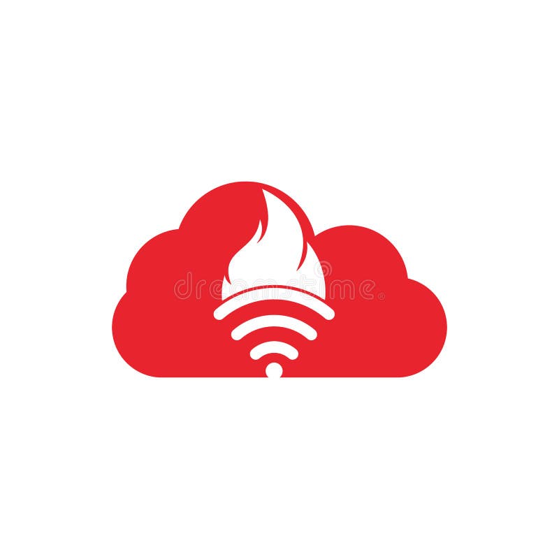 Fire Wifi Cloud Vector Logo Design. Stock Vector - Illustration of ...