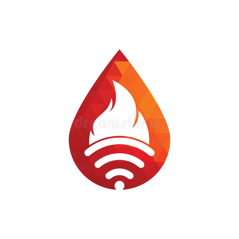 Fire and Wifi Logo Combination. Stock Vector - Illustration of connect ...