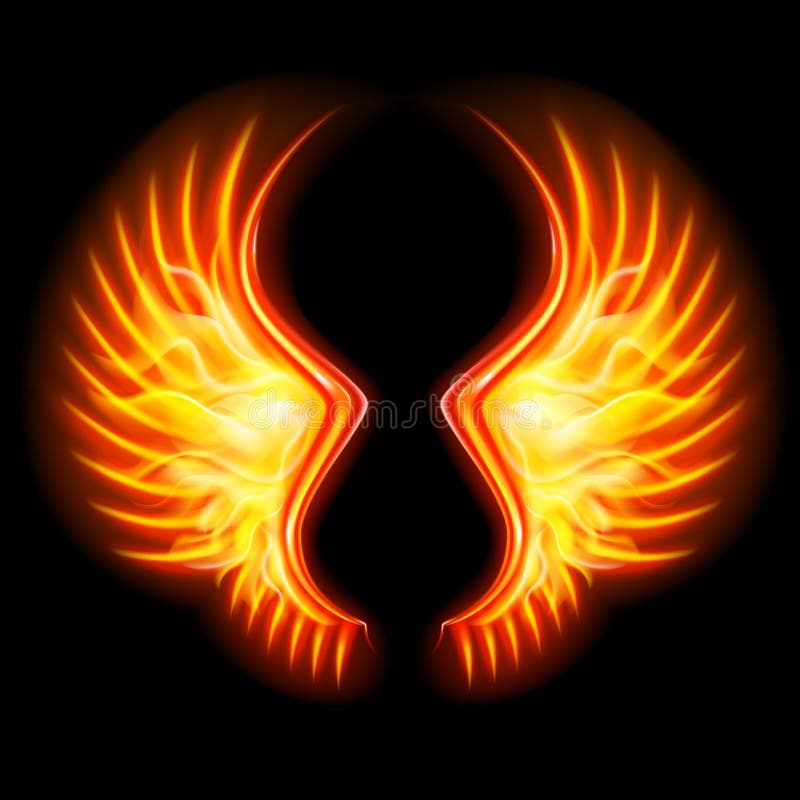 Fire Wings stock vector. Illustration of background, abstract - 89945705