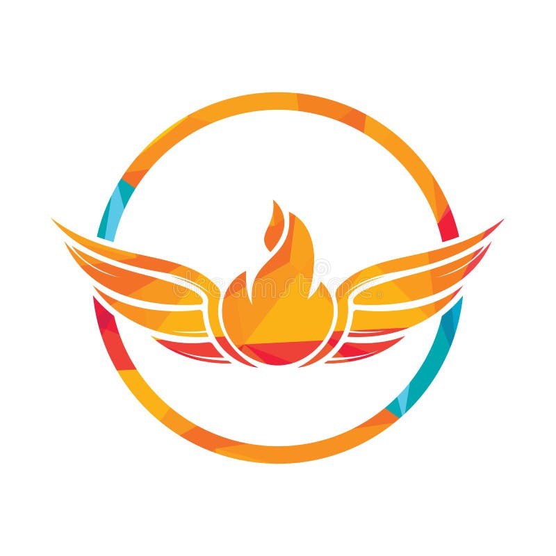 Fire Wings Vector Logo Design. Stock Vector - Illustration of corporate ...
