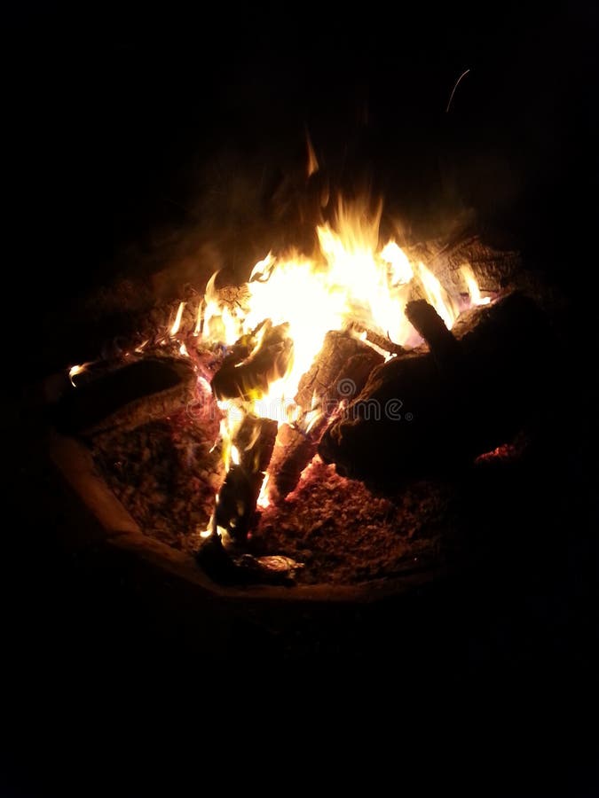 Fire stock image. Image of burning, dark, campfire, wood - 81161437