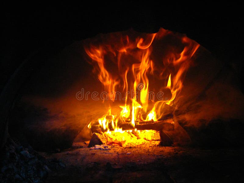 Fire Wood Burning in the Furnace Stock Photo - Image of fire ...