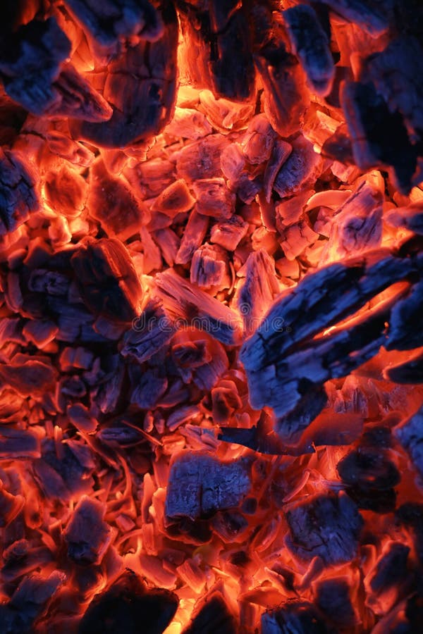 Fire Wood Coal Amber Ash Closeup Stock Photo - Image of black, coal ...