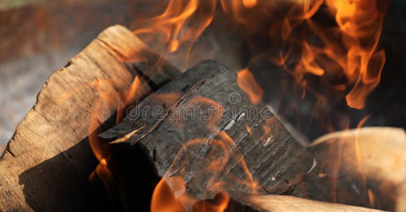 Fire Wood Fire in a Fire Bowl Stock Photo - Image of flammable, inferno ...