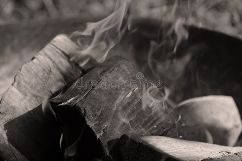 Fire Wood Fire in a Fire Bowl Stock Image - Image of fireplace ...