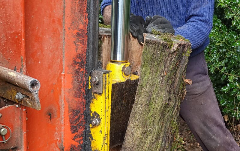 Fire Wood and Log Splitter Hydraulic Machine Stock Photo - Image of ...