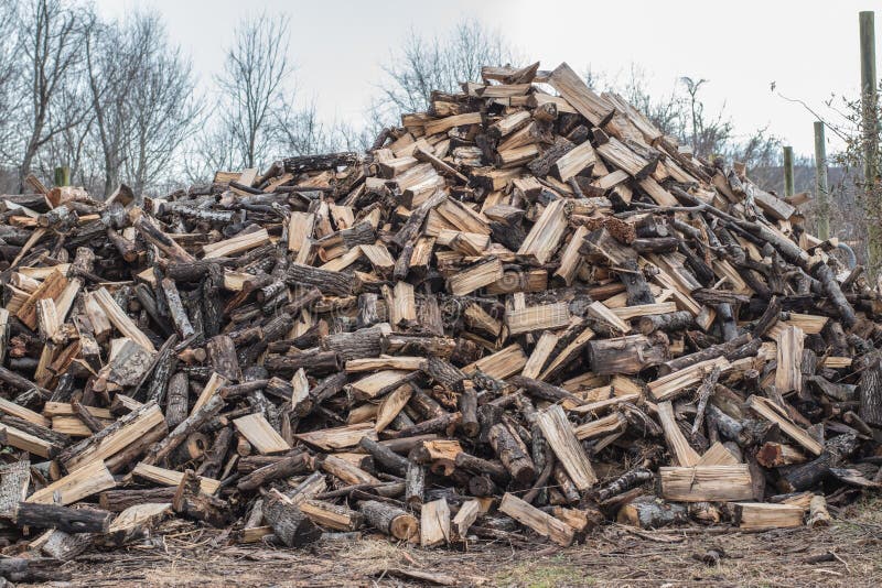 Fire Wood Pile stock photo. Image of material, winter - 137836238