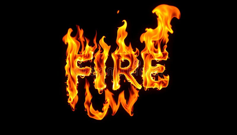 Fire Word Art Flames, Abstract Fire Text Design Effect Generative AI ...