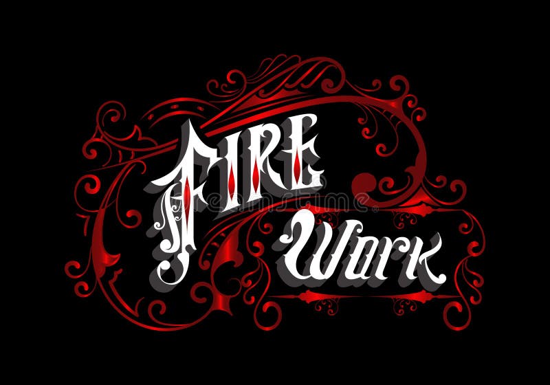 FIRE WORK Lettering Custom Template Design Stock Vector - Illustration ...
