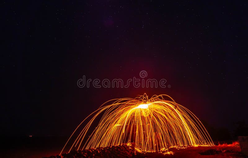 Fire Work Man Made with Special Technique Long Exposure and Flaring ...