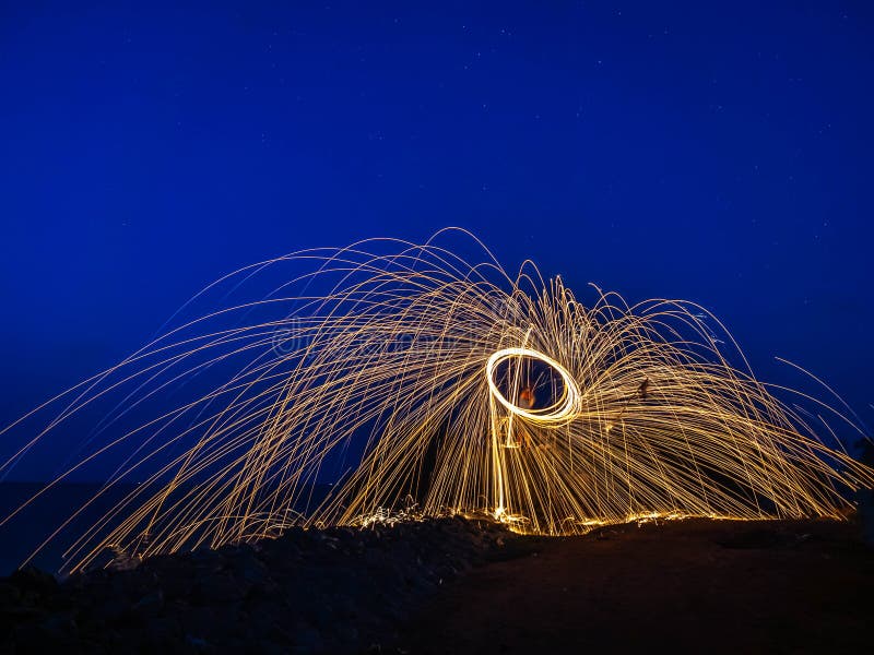 Fire Work Man Made with Special Technique Long Exposure and Flaring ...
