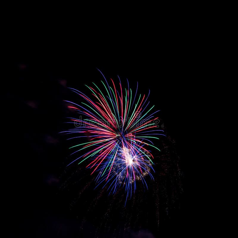 Fire Works in the Night Sky Stock Image - Image of dark, firework ...