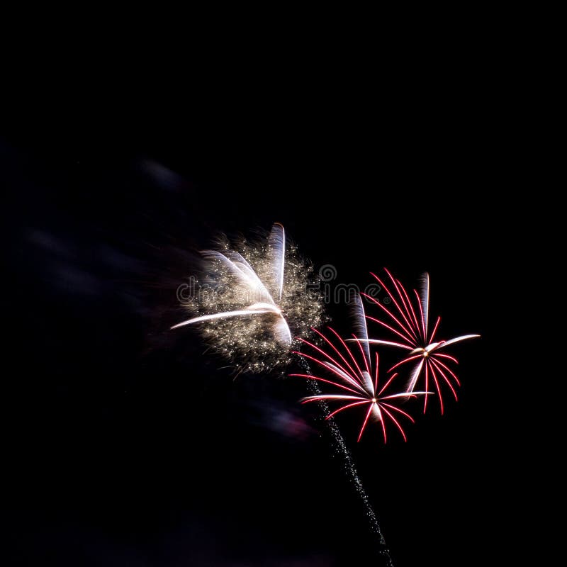 Fire Works in the Night Sky Stock Photo - Image of colorful, fire ...