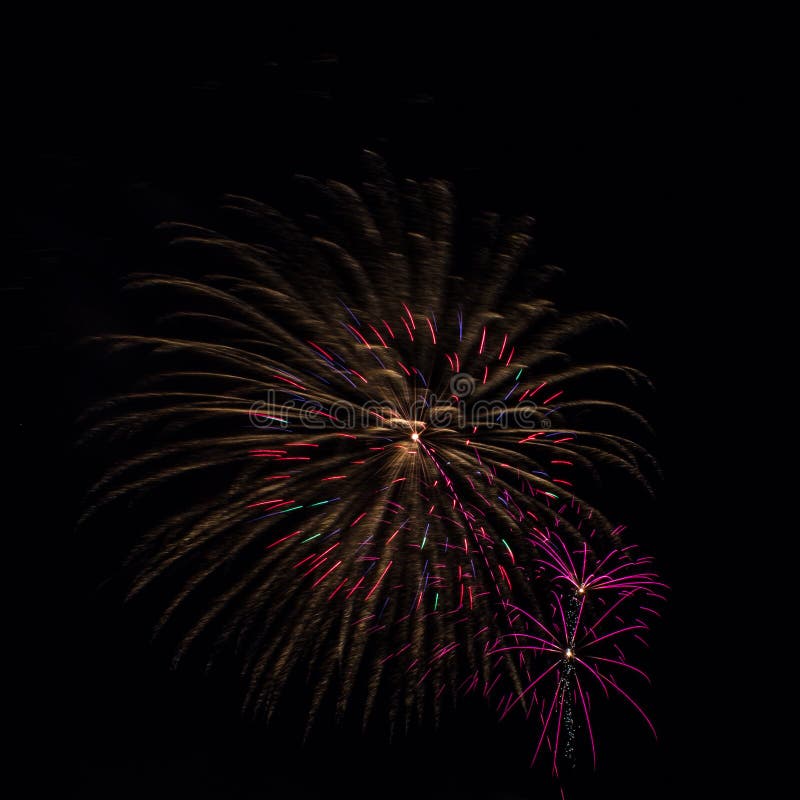 Fire Works in the Night Sky Stock Image - Image of bright, holliday ...