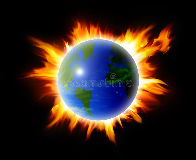 Earth and Fire stock image. Image of fire, apocalypse - 2411375