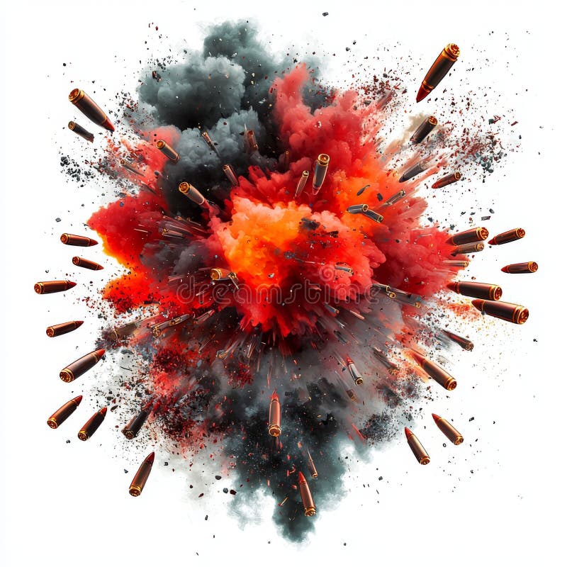 A Firearm Explosion Effect Isolated on Transparent, a Gun Explosion ...