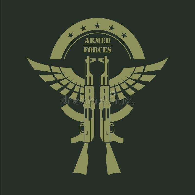 Firearm Logo Template. Guns, Rifles Badge. Flat Design Stock Vector ...