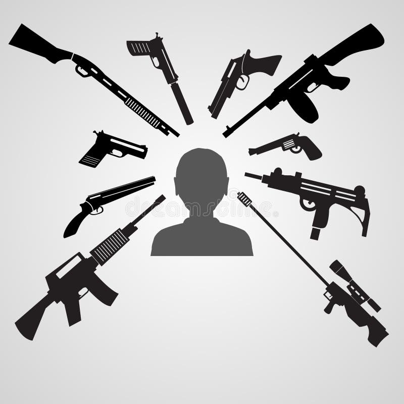 Firearms Weapons Aim To the Head of a Man Eps10 Stock Vector ...