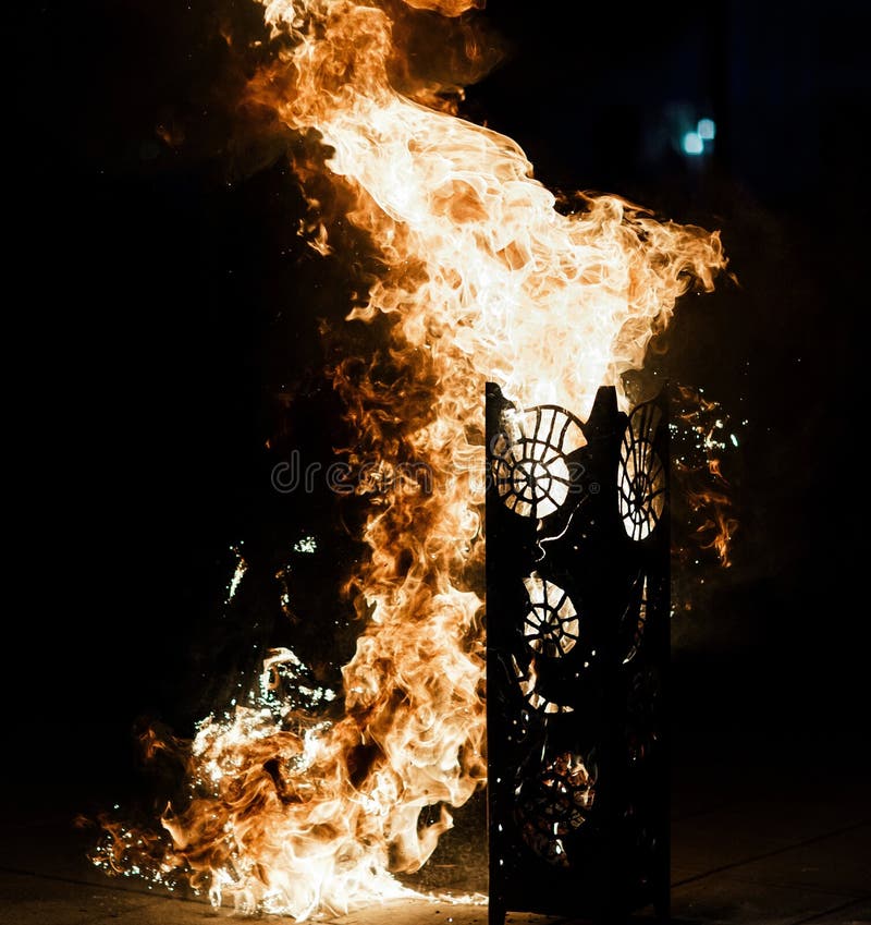 Fireball. Flames stock photo. Image of fireplace, flash - 107462314