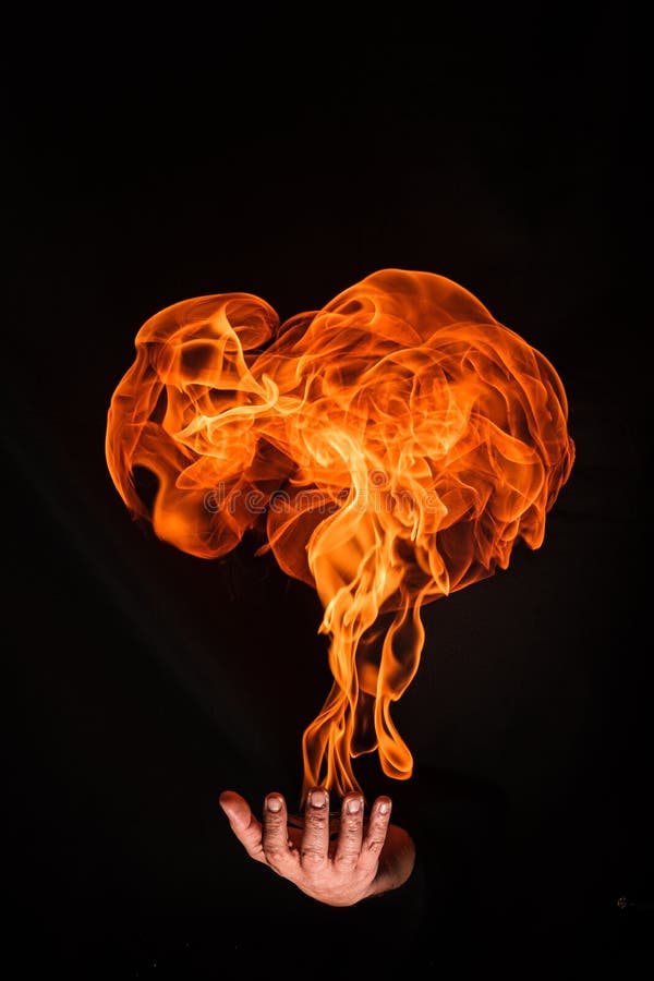 Fireball on a Black Background Stock Image - Image of accident, dark ...