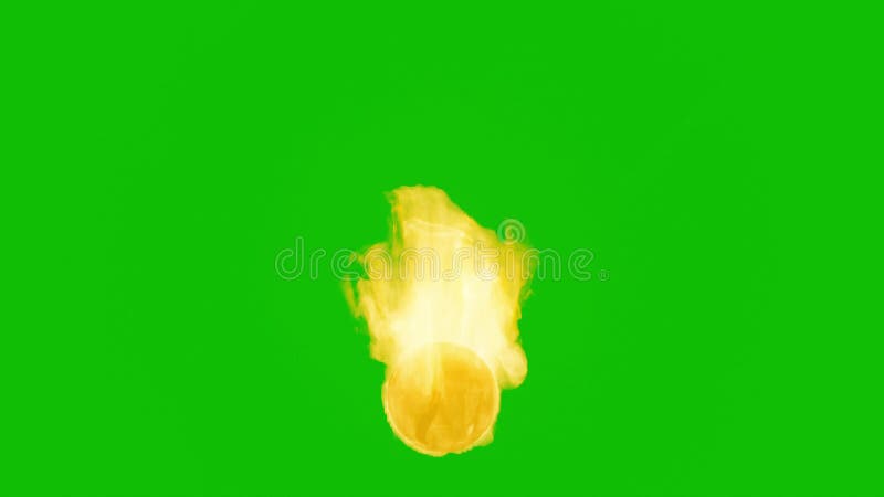 Fireball Burns on Green Screen, Isolated Fire Stock Footage - Video of ...