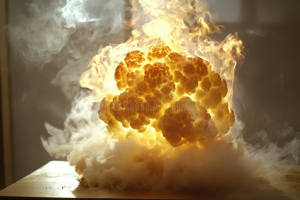 Fireball Explosion Creates Bright Light and Smoke in a Controlled ...