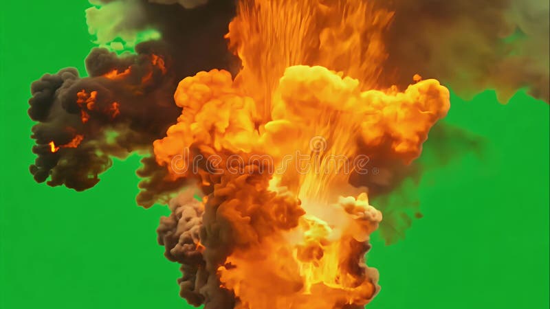 Fireball Explosion with Glowing Embers and a Fast-spreading Smoke Cloud ...