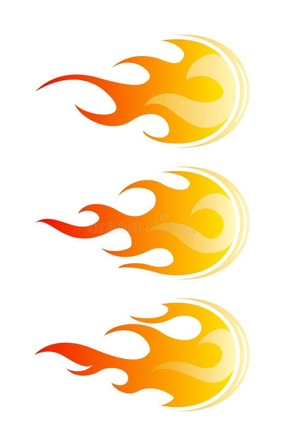 Fireballs. Set of Vector Fire Design Elements Stock Vector ...