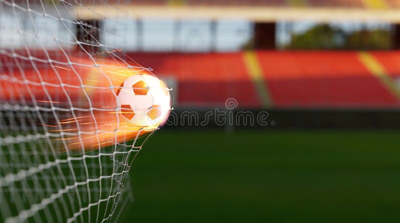 The Fireball Hit the Net with the Force of the Shot Stock Illustration ...