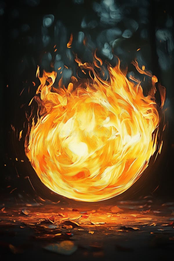 Fireball at night stock illustration. Illustration of motion - 337058315