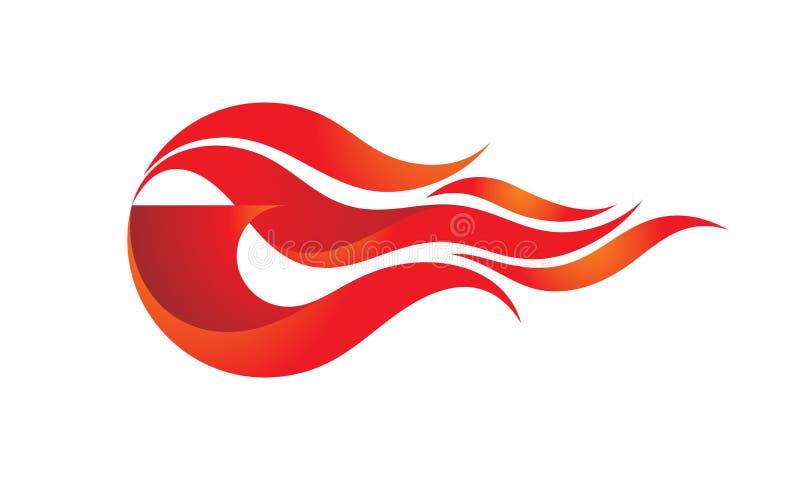 Fireball - Vector Logo Template Concept Illustration. Fire Flame Sign ...