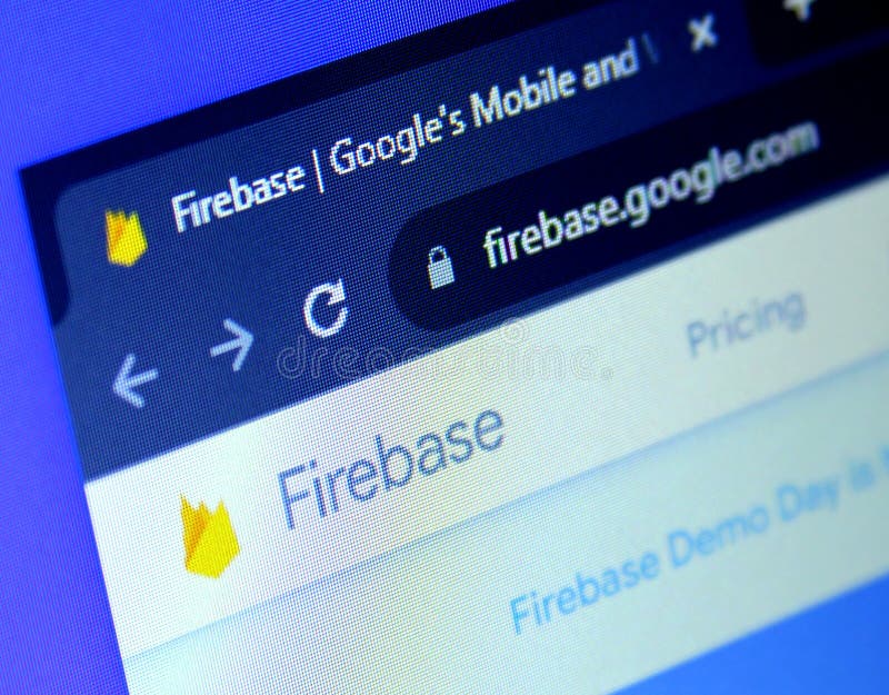Firebase google logo editorial image. Image of authentication - 297340770