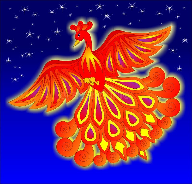 Firebird ilustração do vetor. Ilustração de mitologia - 79729564