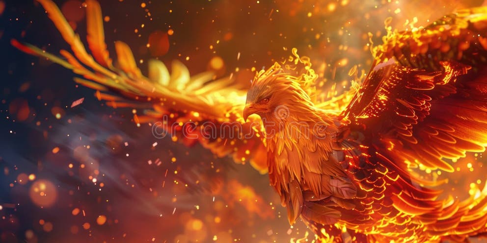 Firebird in flight stock photo. Image of agape, bird - 382710716