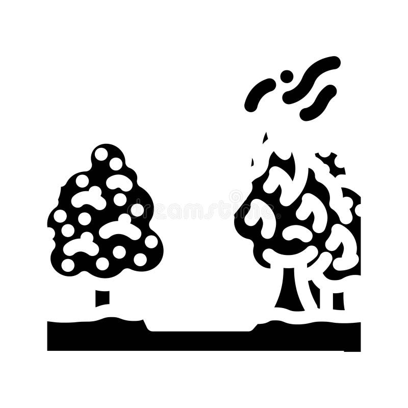 Firebreak Line Wildfire Disaster Glyph Icon Vector Illustration Stock ...