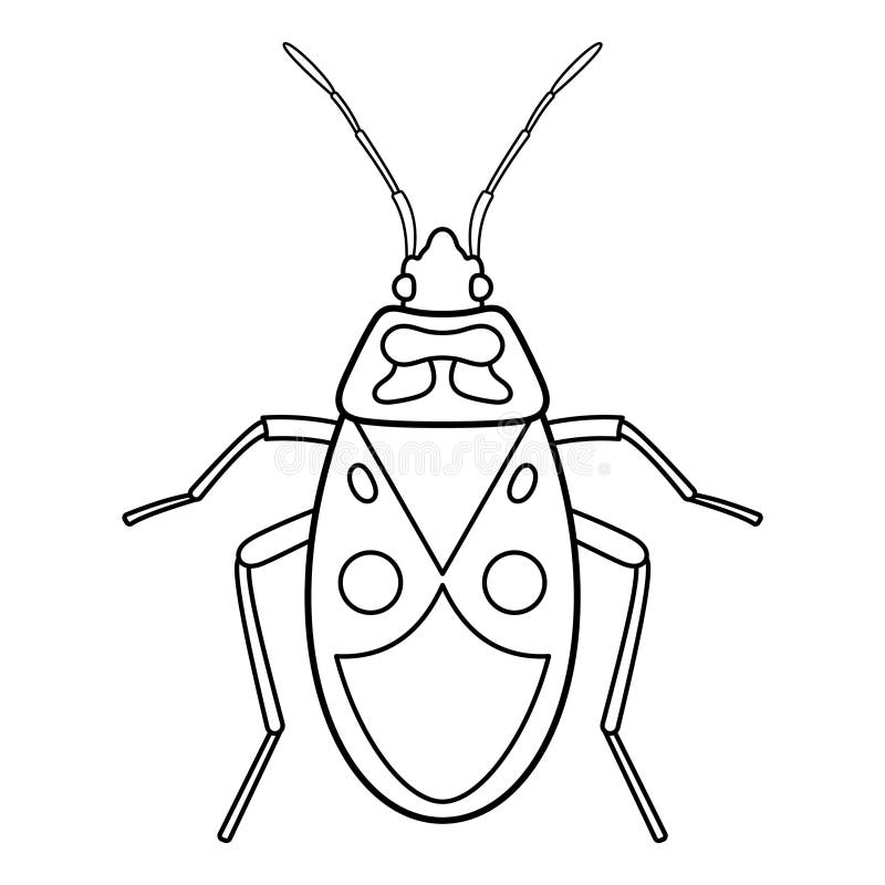 Firebug Beetle Outline Vector Illustration Stock Vector - Illustration ...