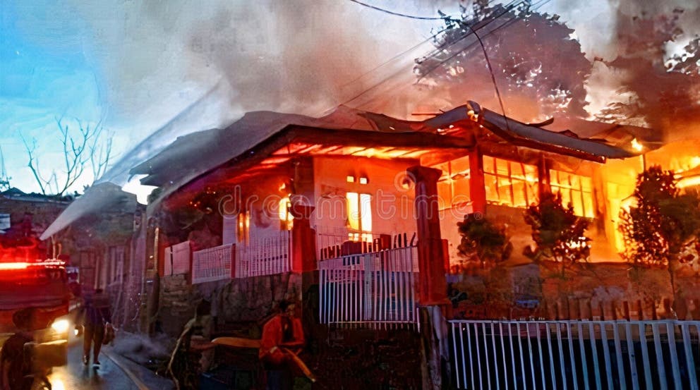 Fireburning editorial stock photo. Image of firehouse - 276823418