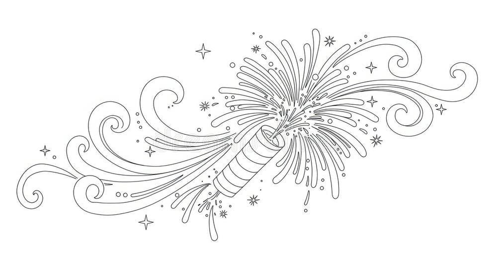 A Firecracker Bursting in the Sky, with Swirling Smoke Patterns Stock ...