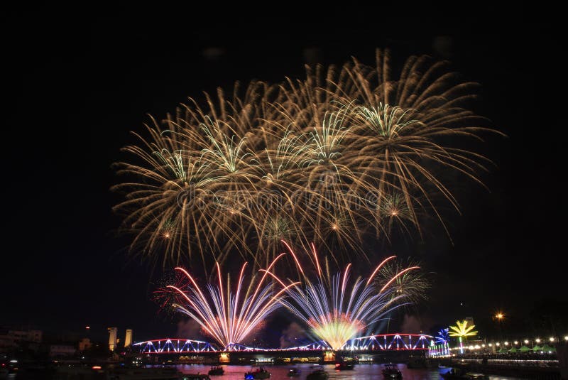 Firecracker at Chao Phraya River Stock Photo - Image of festive ...